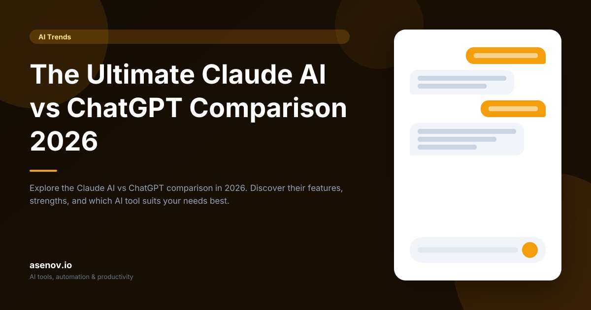 Claude AI vs ChatGPT Comparison 2026 | asenov.io